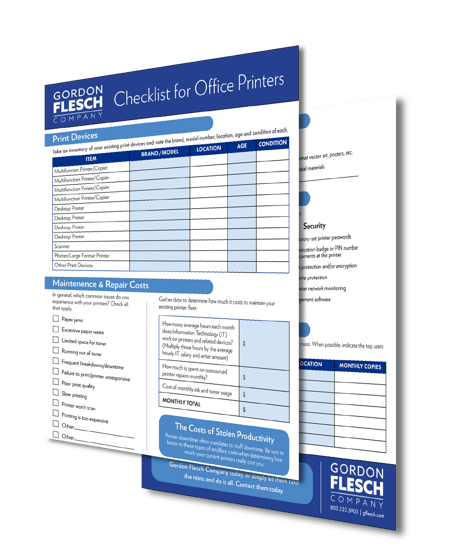 Office Printer Checklist | Gordon Flesch Company